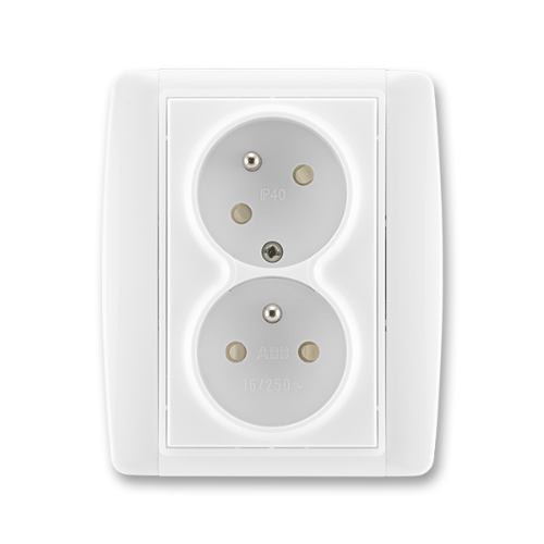 5513E-C02357 03 Zásuvka dvojnásobná s ochrannými kolíky, s clonkami, s ...