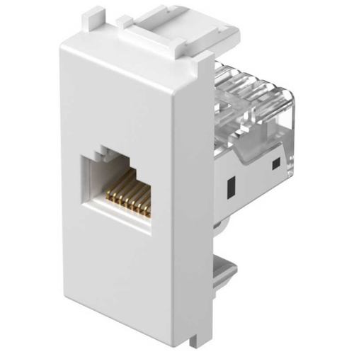 KM37PW-U Zásuvka CAT5e keystone RJ45 8/8 1M PW - lesklá bílá, TEM ...