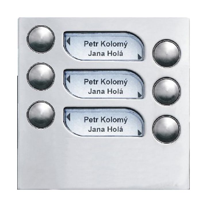 4FN 231 01.5 Modul 6 tlačítek KARAT 2-BUS, nerez INOX, Tesla Stropkov ...