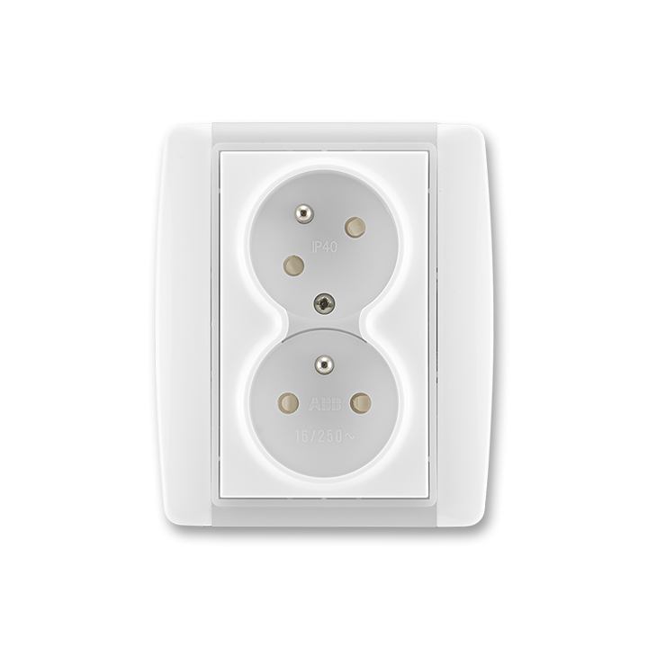 5513E-C02357 01 Zásuvka dvojnásobná s och. kolíky, s clonkami, s ...