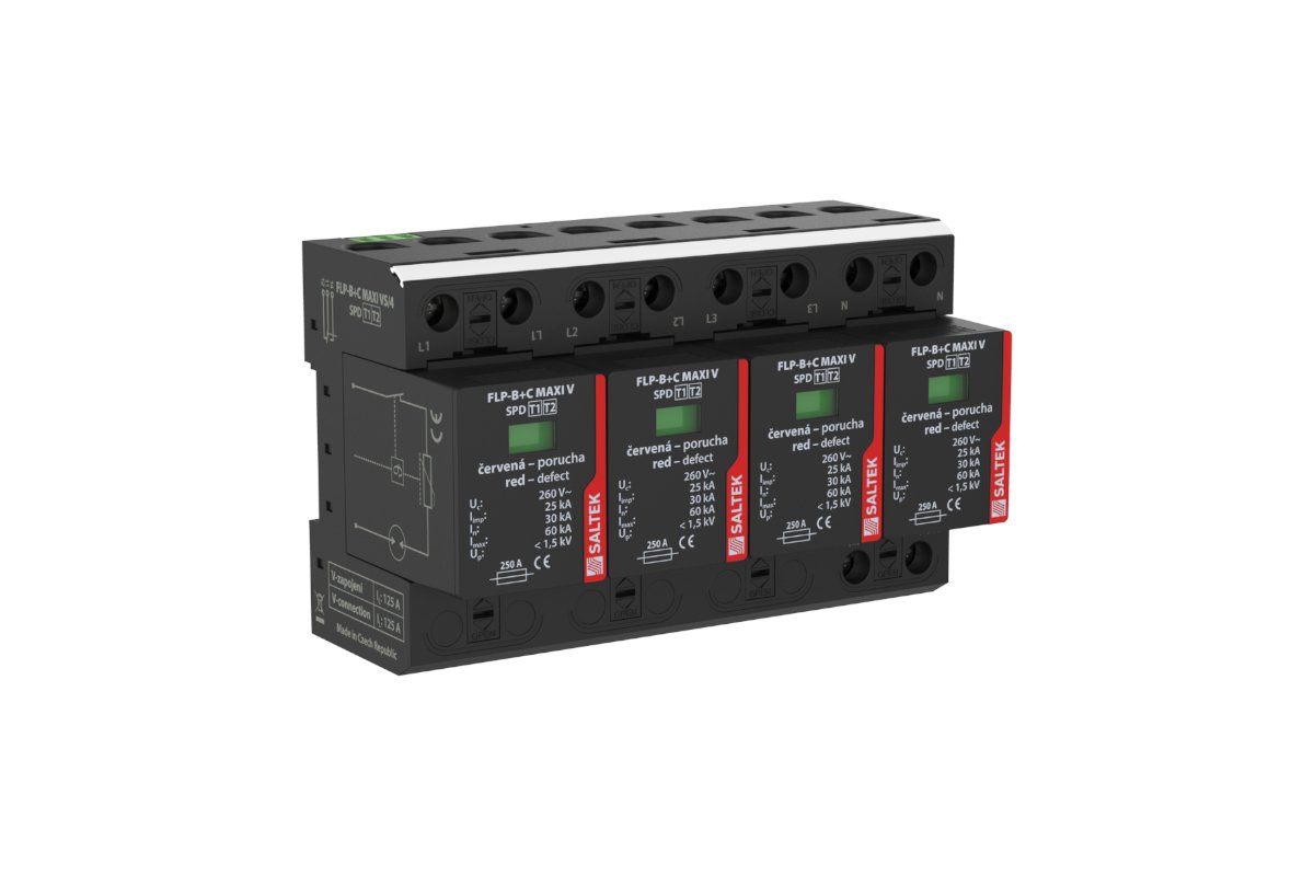 A03571 FLP-B+C MAXI VS/4 Svodič bleskových proudů a přepětí, SALTEK s.r ...